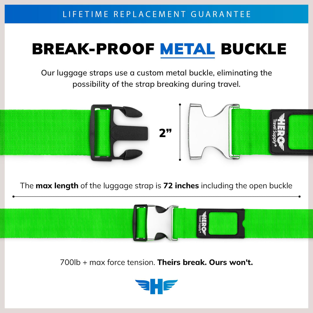 HERO Luggage Straps for Suitcases and Carry-On (2-Pack) Heavy-Duty Sec ...
