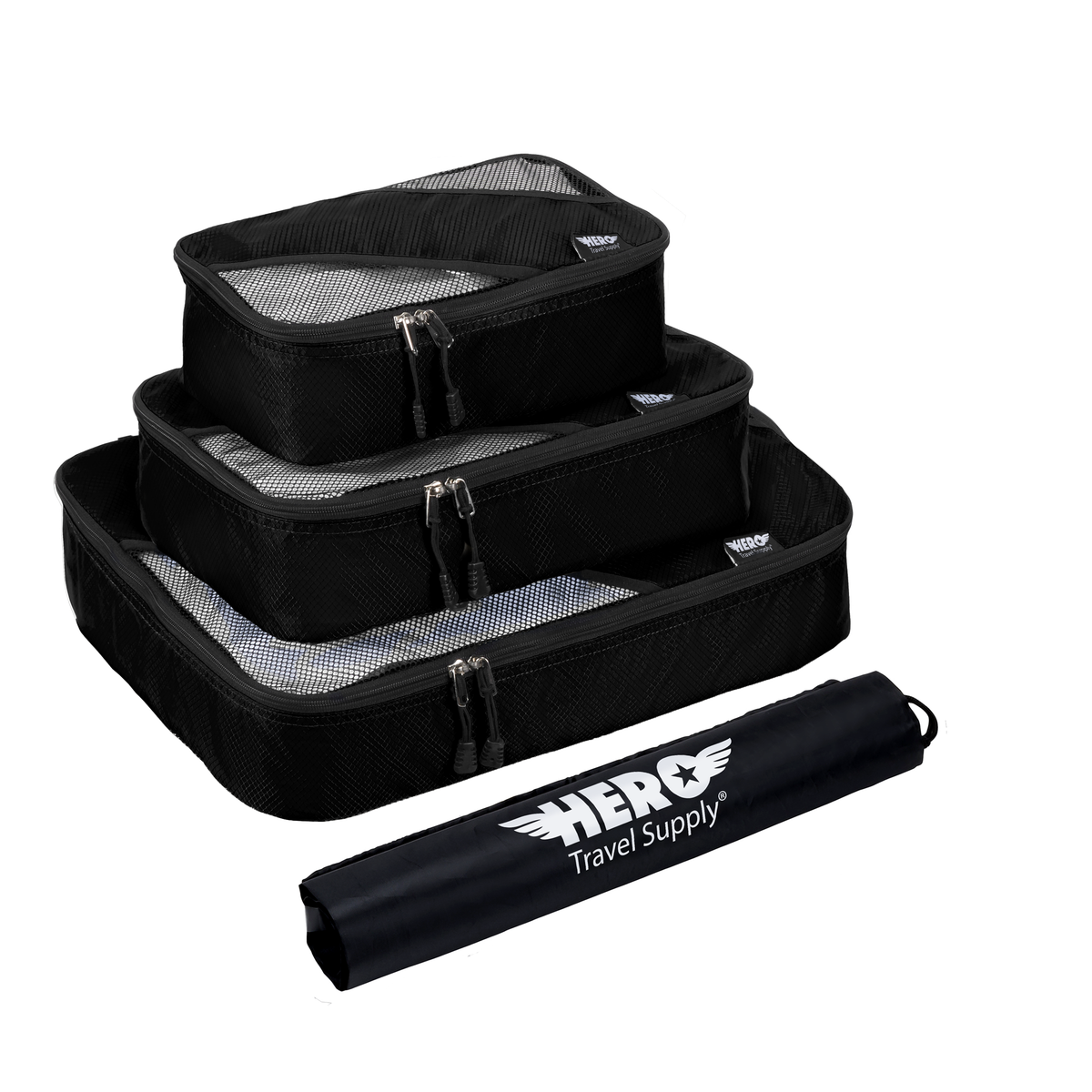HERO Packing Cubes (Set of 3) with Bonus Laundry Bag – HERO Travel Supply