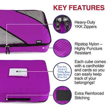 HERO Packing Cubes (Set of 5) with 2 Bonus Laundry Bags – HERO Travel ...
