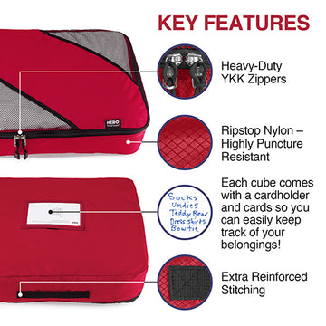 HERO Packing Cubes (Set of 5) with 2 Bonus Laundry Bags – HERO Travel ...